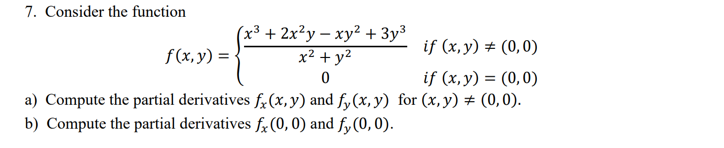 Solved 7. Consider the function | Chegg.com