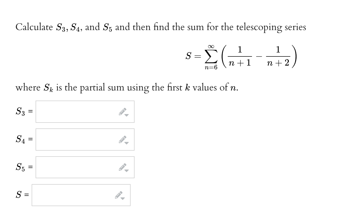 Solved Calculate S_(3),S_(4), and S_(5) and then find the | Chegg.com