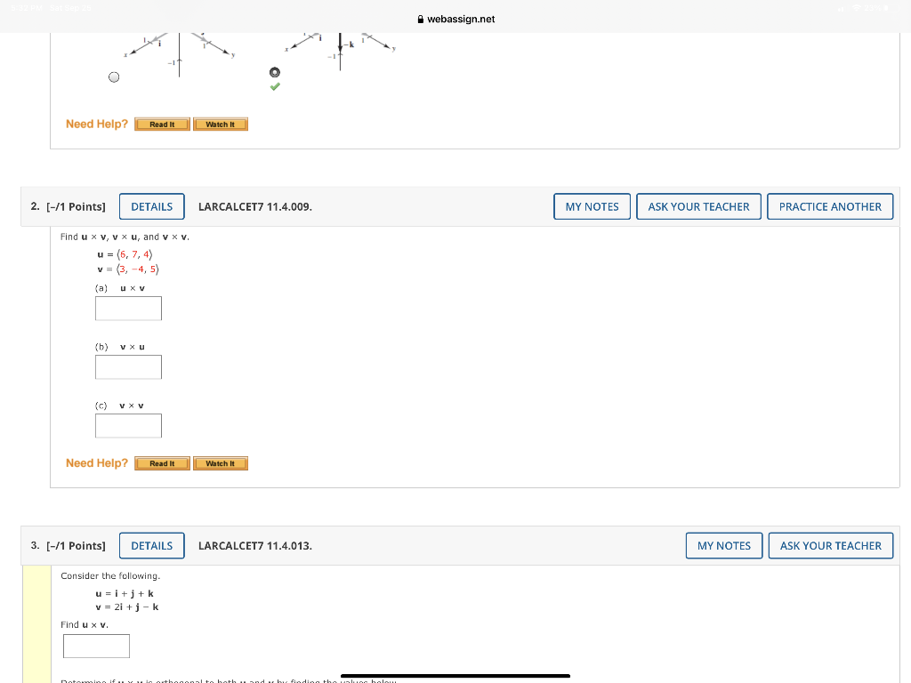 Solved A webassign.net 0 Need Help? Read It Watch it 2. [-/1 | Chegg.com