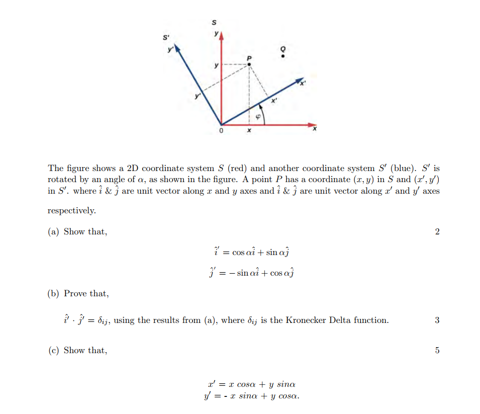 Solved The figure shows a 2D coordinate system S (red) and | Chegg.com