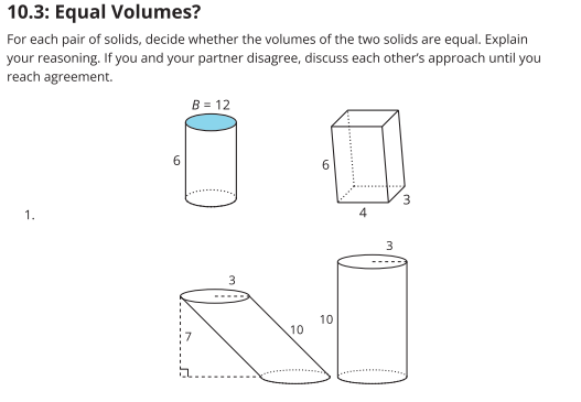 Solved 10.3: Equal Volumes?For each pair of solids, decide | Chegg.com