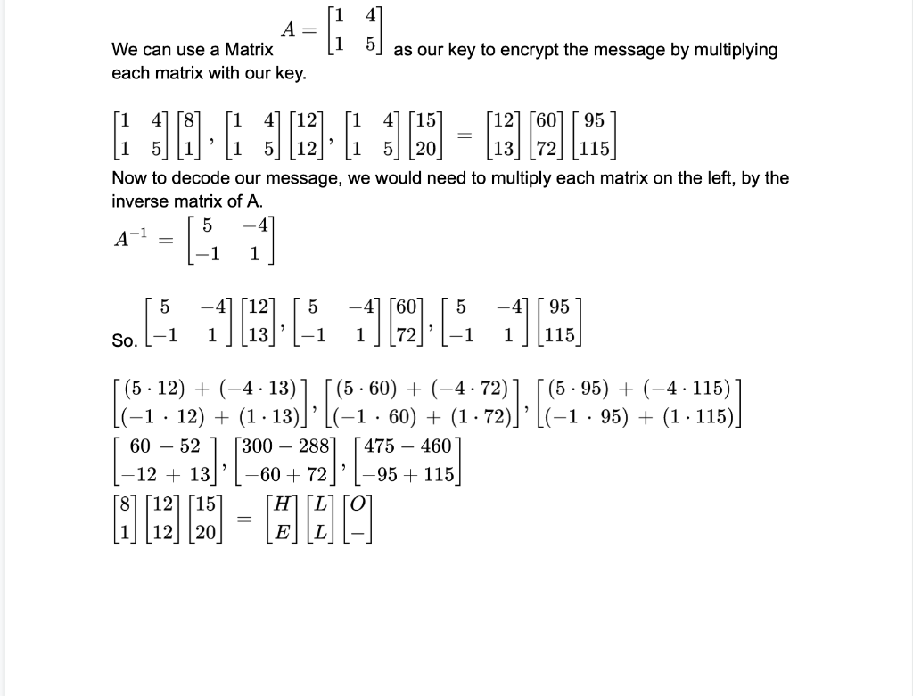 Solved I have used the word "HELLO" to solve this problem I | Chegg.com