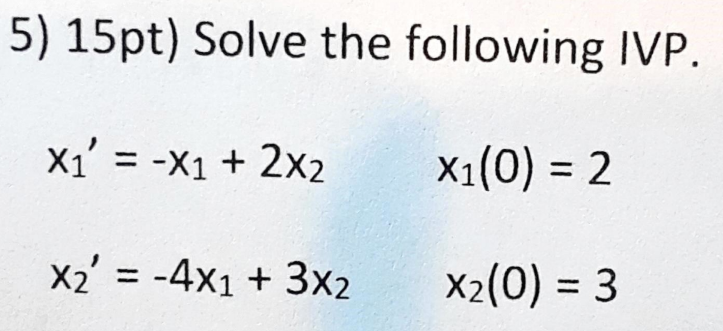 Solved 5) 15pt ) Solve the following IVP. | Chegg.com