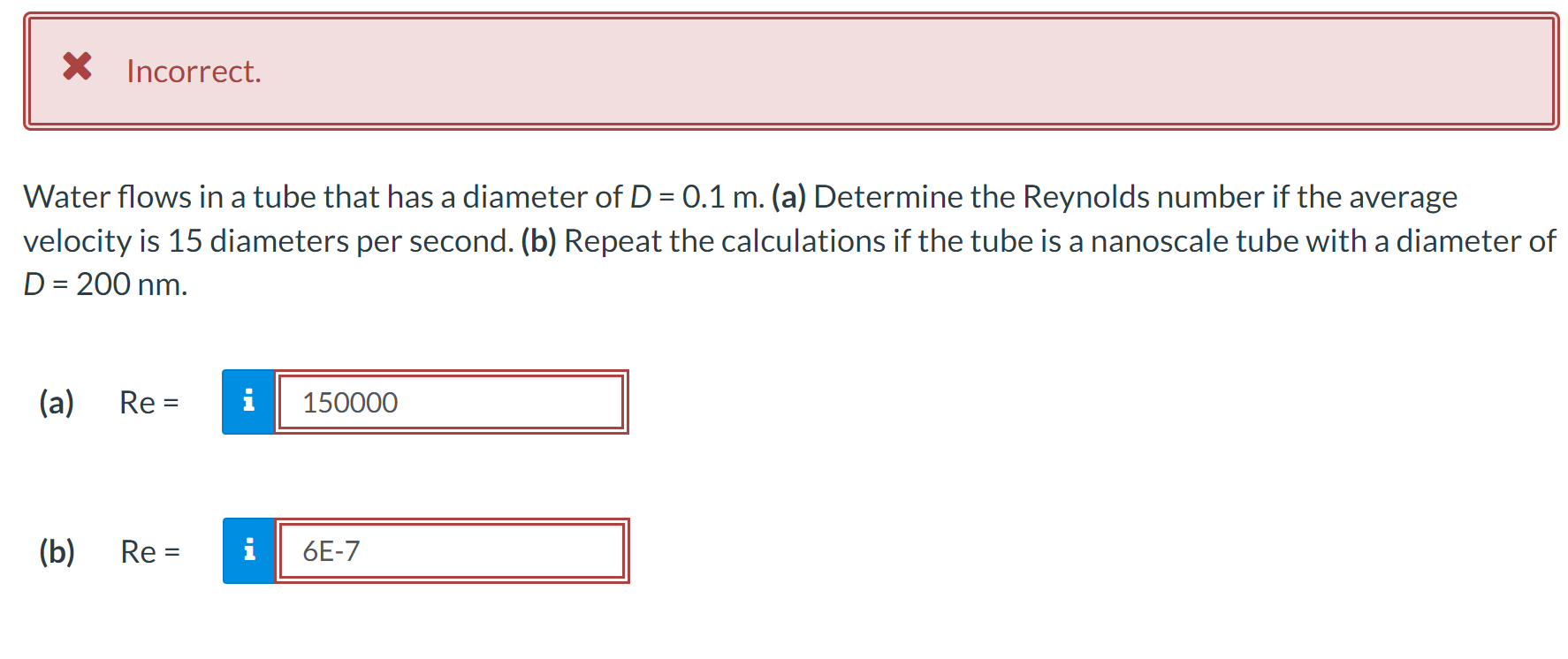 Solved Water flows in a tube that has a diameter of | Chegg.com