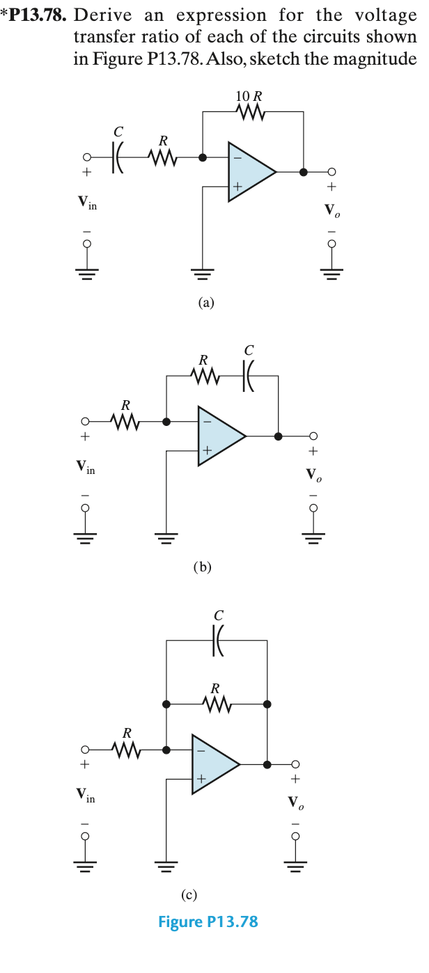 Solved *P13.78. ﻿Derive an expression for the voltage | Chegg.com