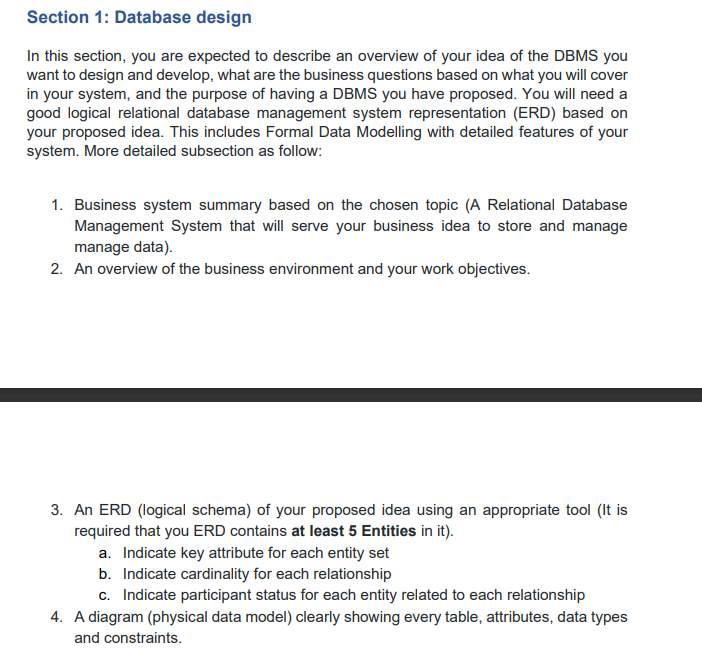 Solved Sql Database Design And Database Implementation Hi I