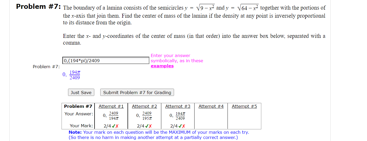 Solved oblem #7: The boundary of a lamina consists of the | Chegg.com