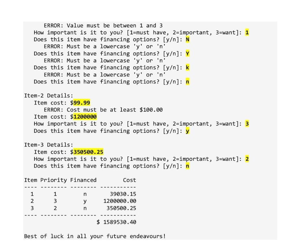 Solved Can someone please write a code for this exact output | Chegg.com