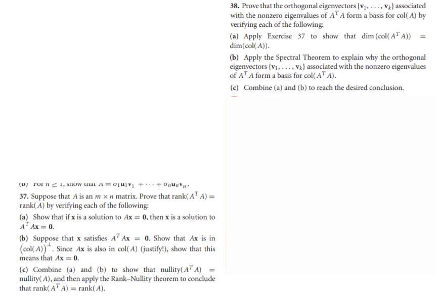 Solved 38 Prove That The Orthogonal Eigenvectors {v1