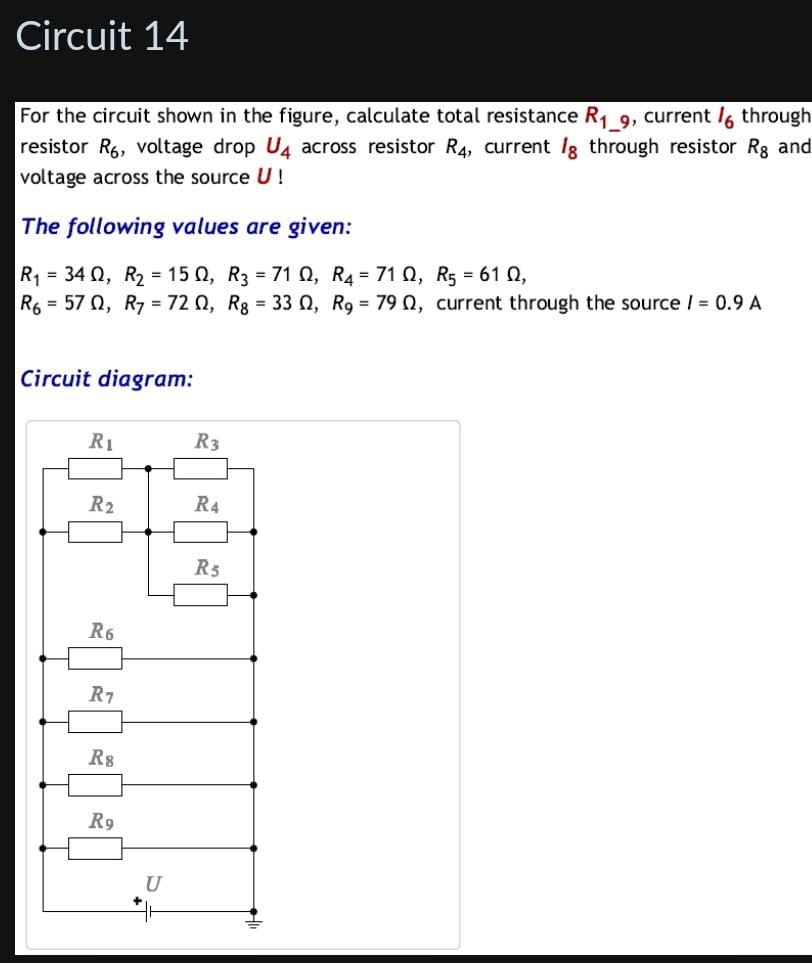 Solved For the circuit shown in the figure, calculate total | Chegg.com