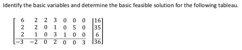 Solved Identify the basic variables and determine the basic | Chegg.com