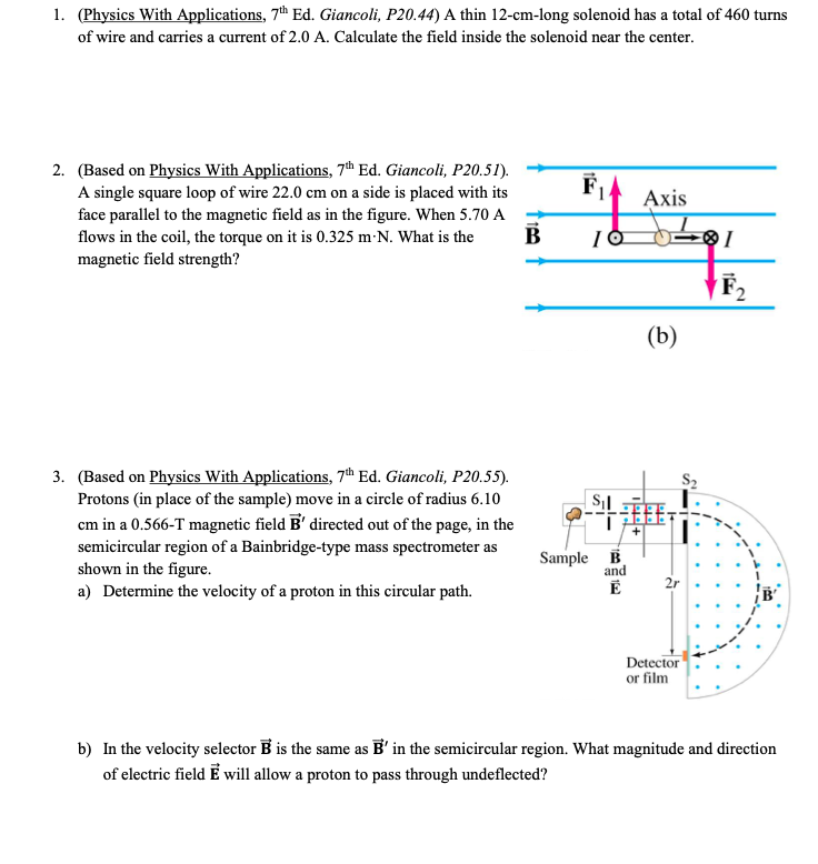 Solved 1. (Physics With Applications, 7th Ed. Giancoli, | Chegg.com