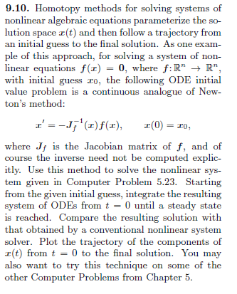IN MATLAB PLS WİTH MATLAB CODE PLS 9.10. Homotopy | Chegg.com