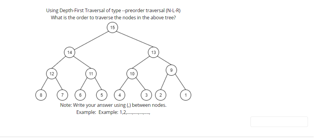 Solved Using Depth-First Traversal of type --preorder | Chegg.com