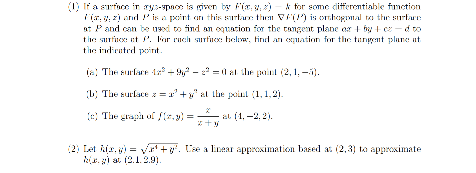 Solved If a surface in xyz-space is given by F(x, y, z) = k | Chegg.com