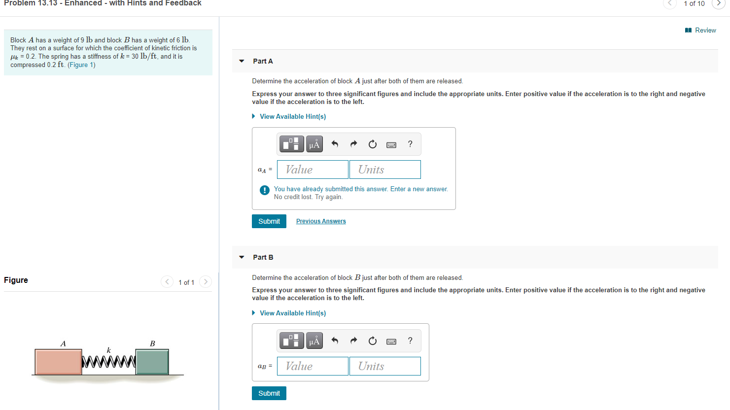 Solved Problem 13.13 - Enhanced - with Hints and Feedback 1 | Chegg.com