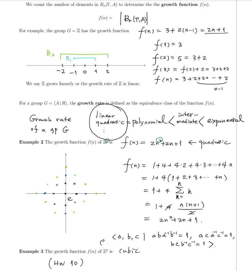 Solved Find the growth function f(n) of Zk. With the | Chegg.com