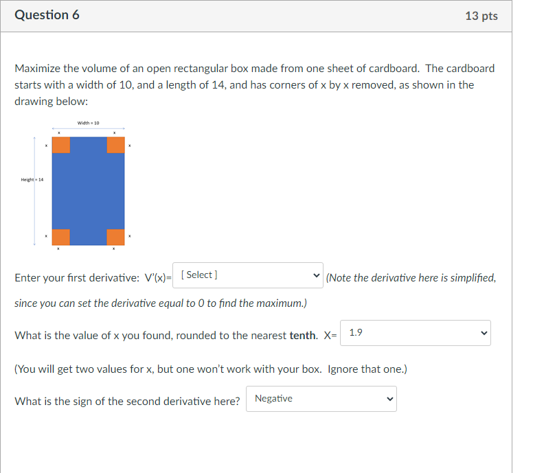 Solved Maximize the volume of an open rectangular box made | Chegg.com