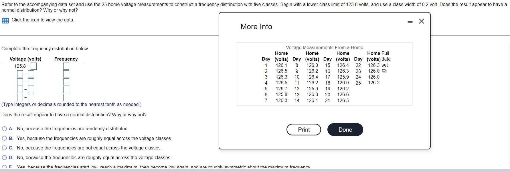 Solved More Info Complete the frequency distribution below. | Chegg.com