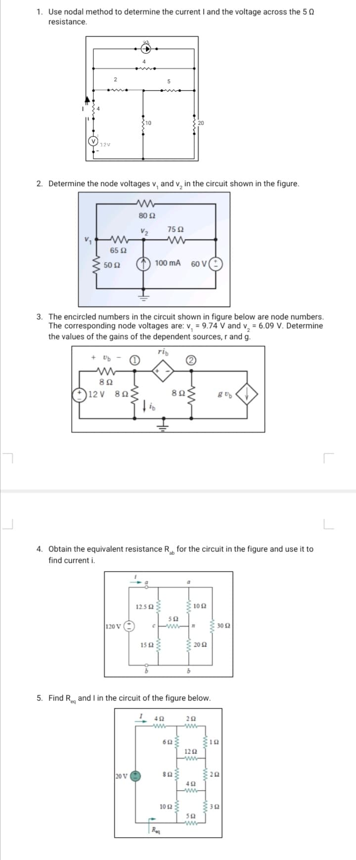 Solved Use nodal method to determine the current I and the | Chegg.com