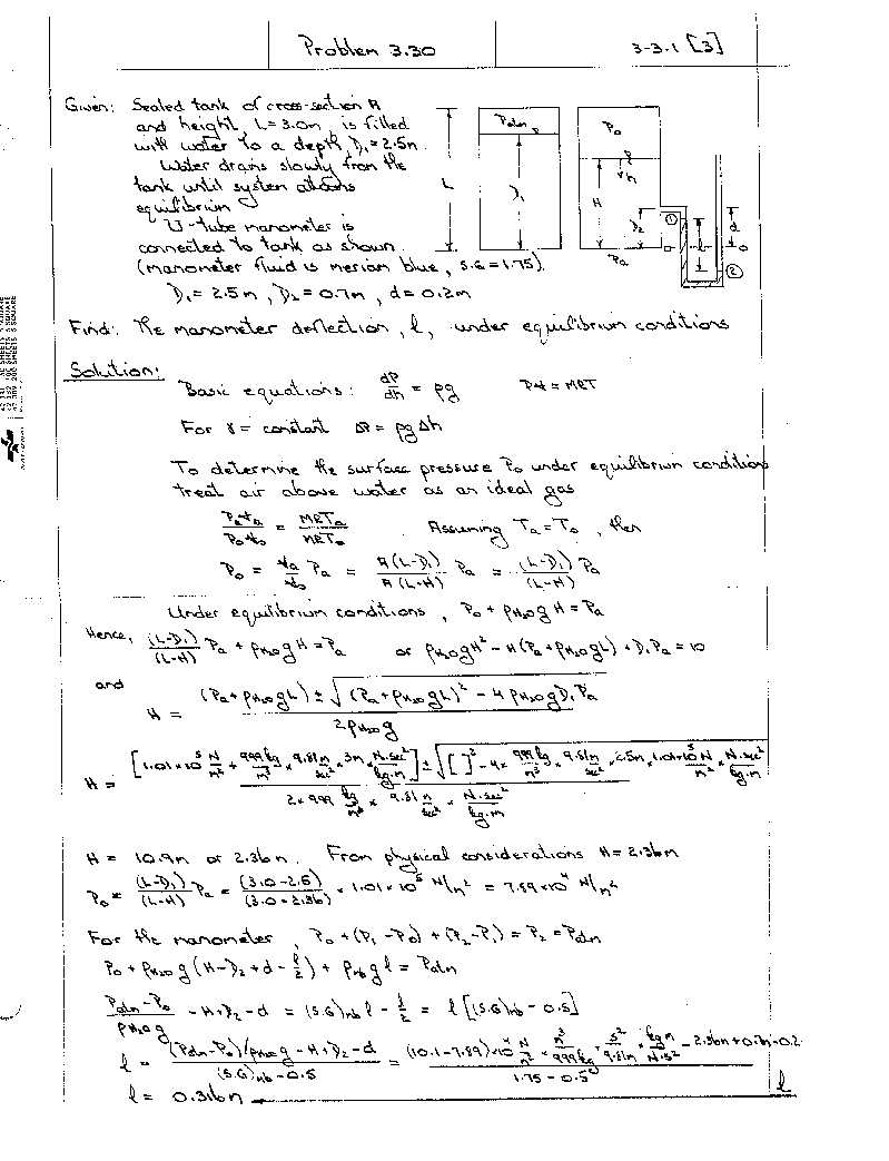 (Solved) - A rectangular tank, open to the atmosphere, is filled with ...