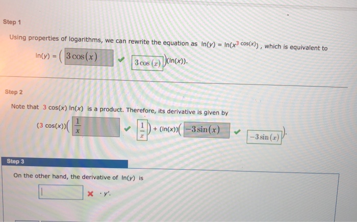 Solved Step 1 Using properties of logarithms, we can rewrite | Chegg.com