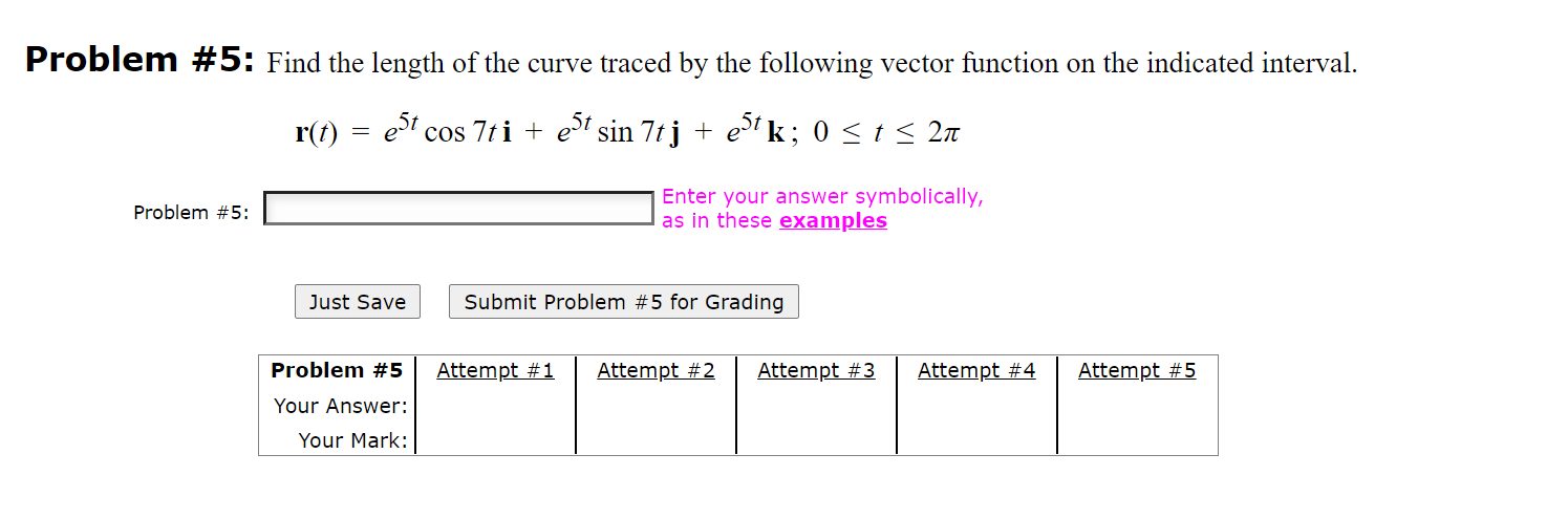 Solved Problem #5: Find the length of the curve traced by | Chegg.com