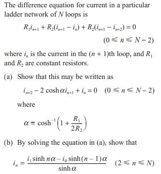 [Solved]: The difference equation for current in a particu