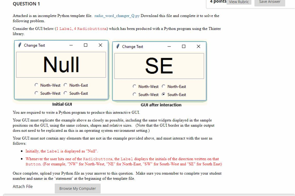 Solved 4 points View RubricSave Answer QUESTION 1 Attached | Chegg.com