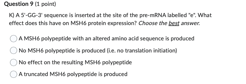 Solved Refer to the transcript map below for the human MSH6 | Chegg.com