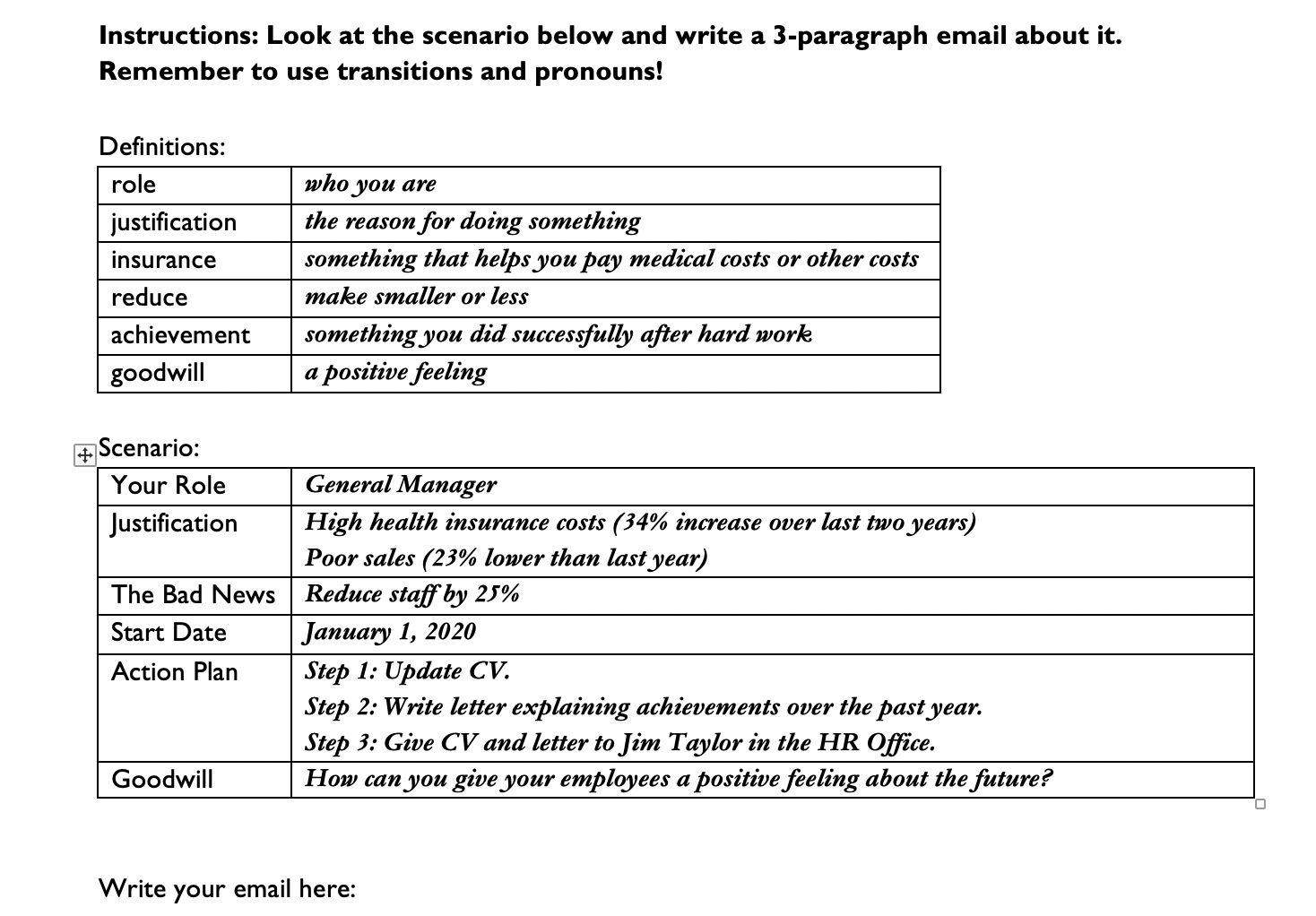 Solved Instructions: Look at the scenario below and write a | Chegg.com