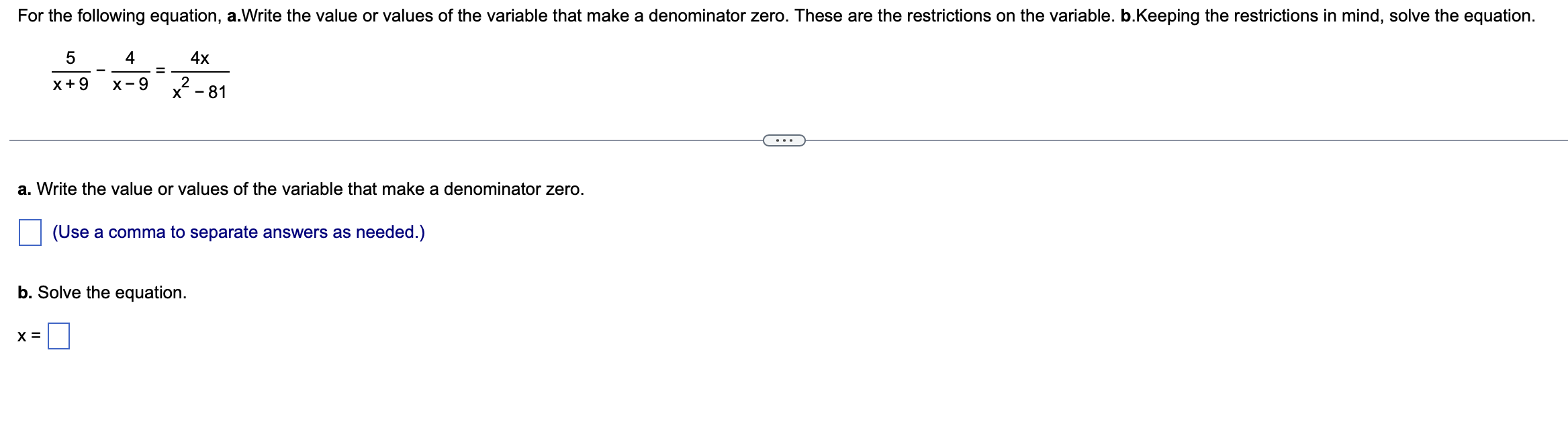 Solved For the following equation, a.Write the value or | Chegg.com