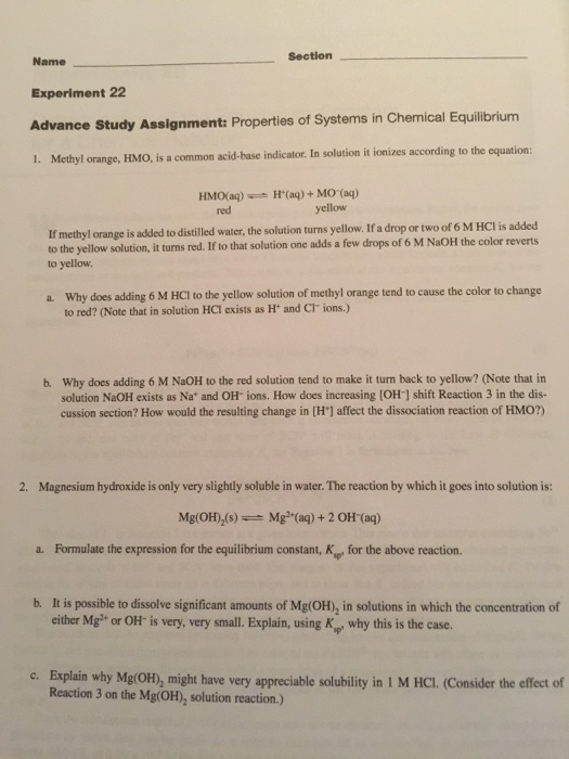 Solved Section Name Experiment 22 Advance Study Assignment: | Chegg.com