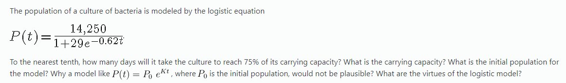 Solved The population of a culture of bacteria is modeled by | Chegg.com