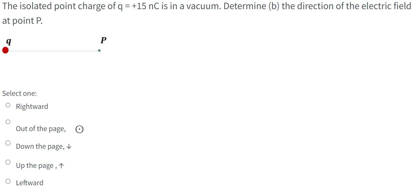 Solved The isolated point charge of q=+15nC is in a vacuum. | Chegg.com