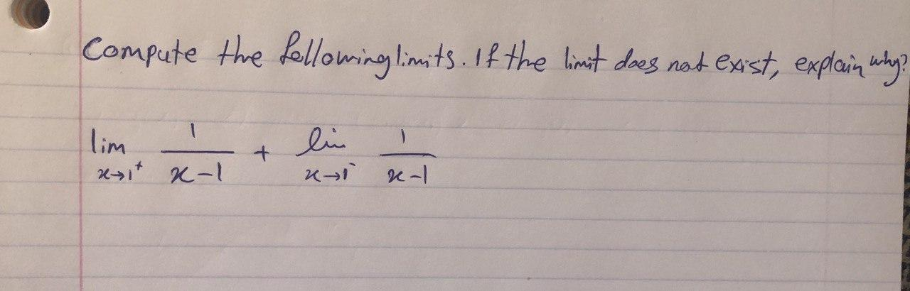 Solved Compute the following limits. If the limit does not | Chegg.com