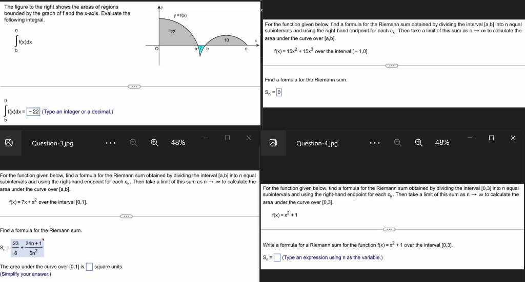Solved The figure to the right shows the areas of regions | Chegg.com