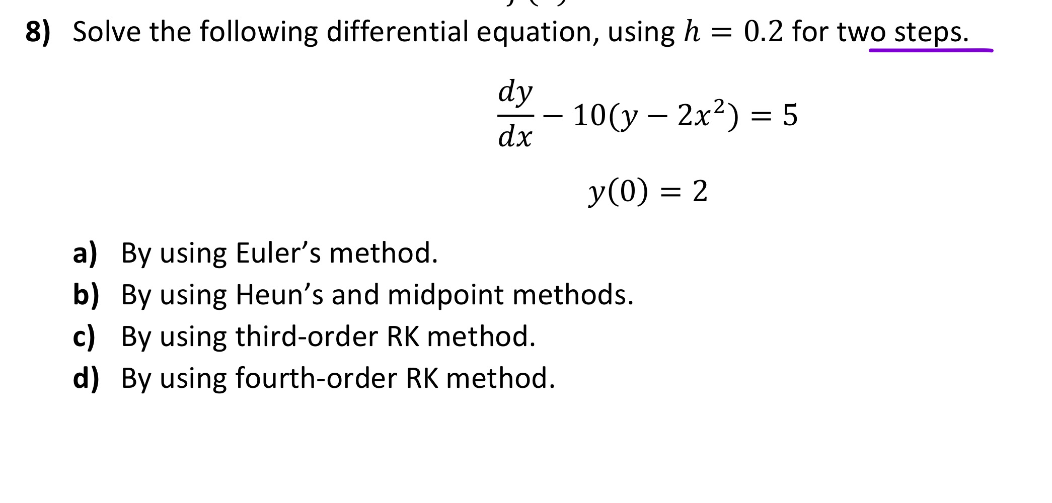 Solved Solve the following differential equation, using | Chegg.com