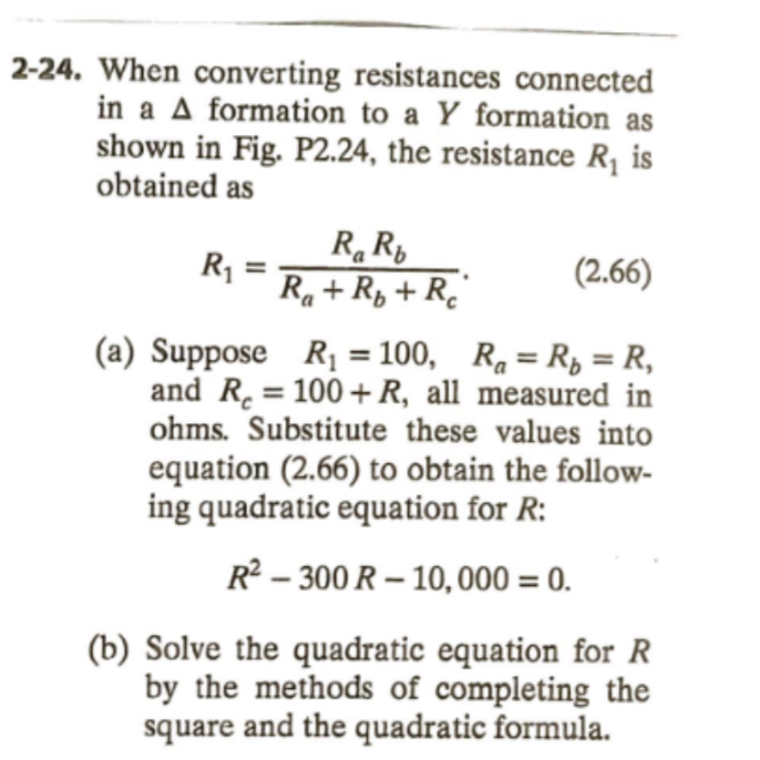 Solved 2-24. ﻿When converting resistances connectedin a Δ | Chegg.com