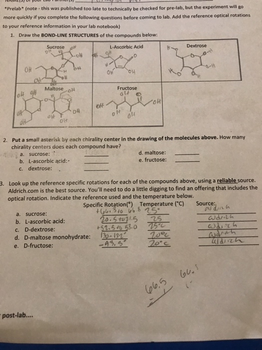 Solved Prelab* (note- this was published too late to | Chegg.com