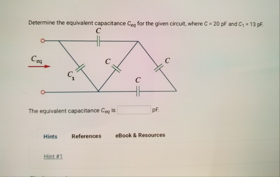 Solved Determine the equivalent capacitance Ceq for the | Chegg.com