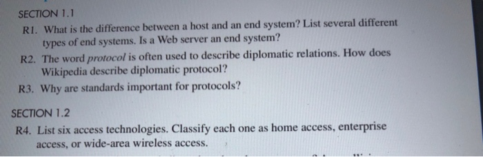 Solved SECTION 1.1 RI. What is the difference between a host | Chegg.com