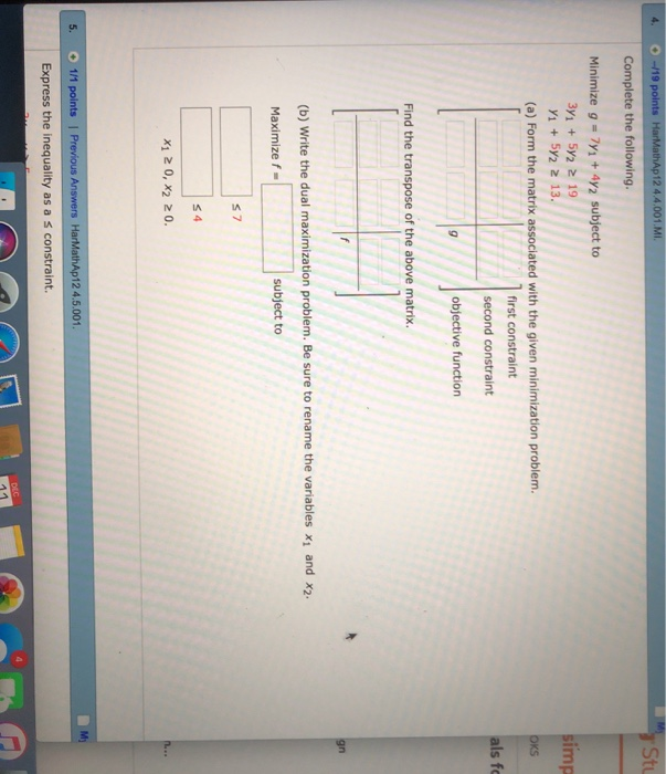 Solved Set up the simplex matrix used to solve the linear | Chegg.com