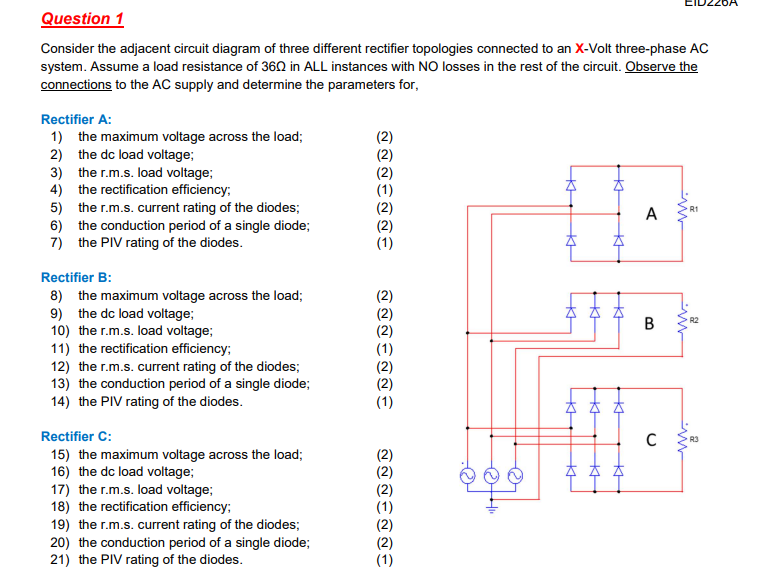 Solved Question 1 Consider the adjacent circuit diagram of | Chegg.com