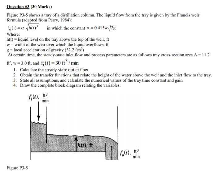 Question #3 (30 Marks) Figure P3-5 shows a tray of a | Chegg.com