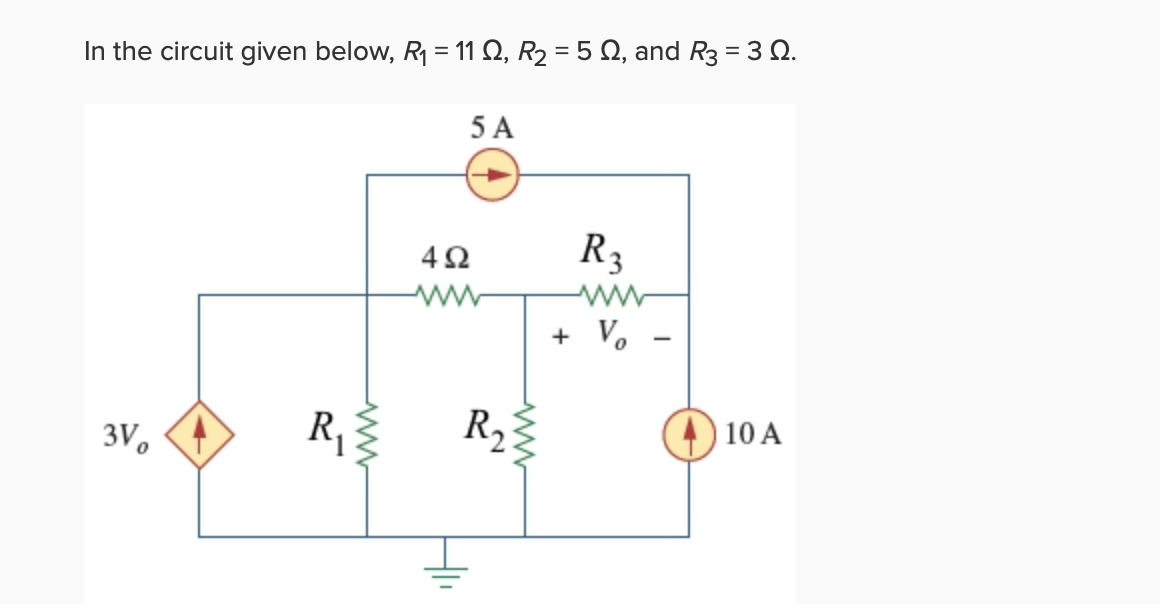 Solved In the circuit given below, R1 = 11 12, R2 = 5 12, | Chegg.com