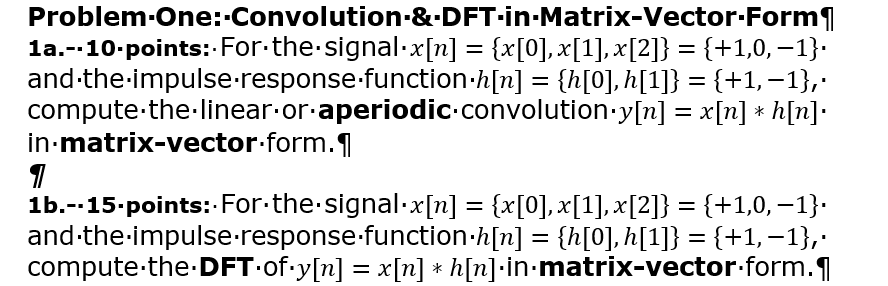 Solved Problem-One:-Convolution-&-DFT-in-Matrix-Vector-Form | Chegg.com