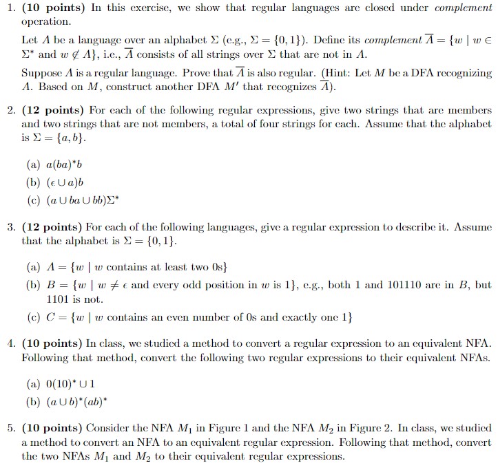 Solved 1. (10 points) In this exercise, we show that regular | Chegg.com Solved 1. (10 points) In this exercise, we show that regular | Chegg.com
