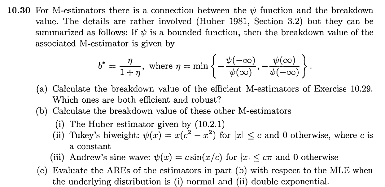 Solved .30 For M-estimators there is a connection between | Chegg.com