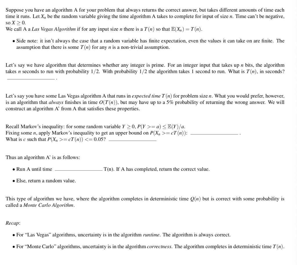 Suppose you have an algorithm A for your problem that | Chegg.com